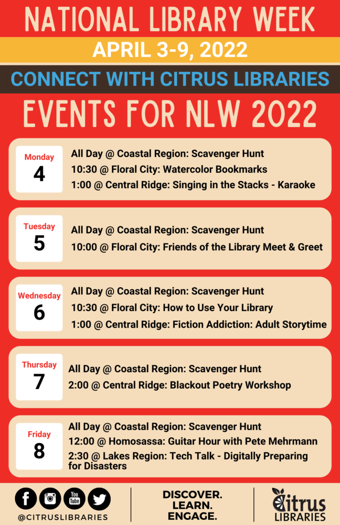 National Library Week 2022 Programs at Citrus Libraries